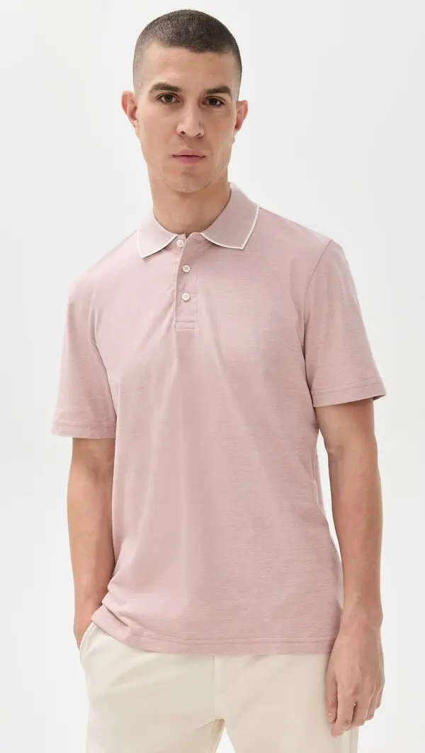 Faherty Brand Short Sleeve Movement Pique Polo - Sedona Melange